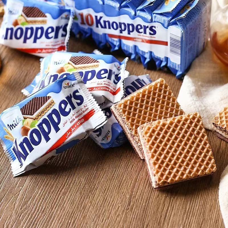 German Imported Wafers Knoppers Milk Hazelnut Chocolate Wafer Biscuits ...