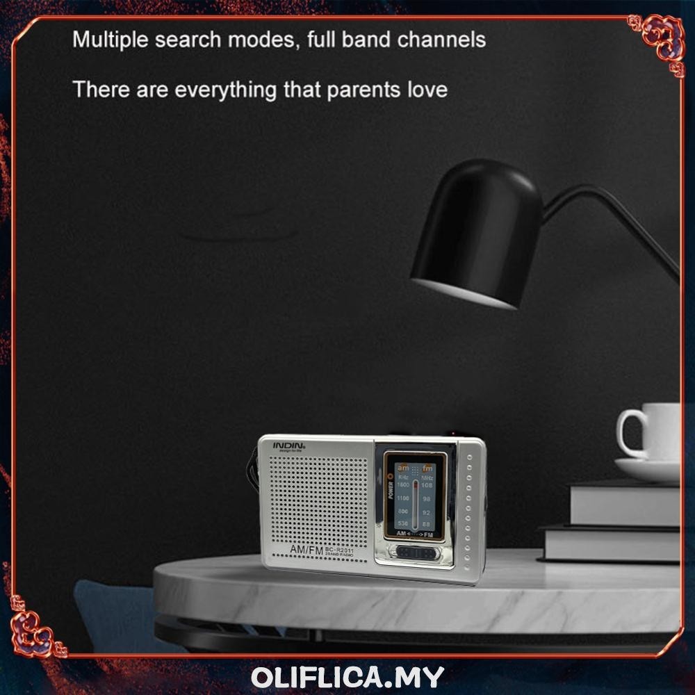 [Oliflica.my] HiFi Dual Band AM FM Music Player Telescopic Antenna Mini Radio Built-in Speaker ...