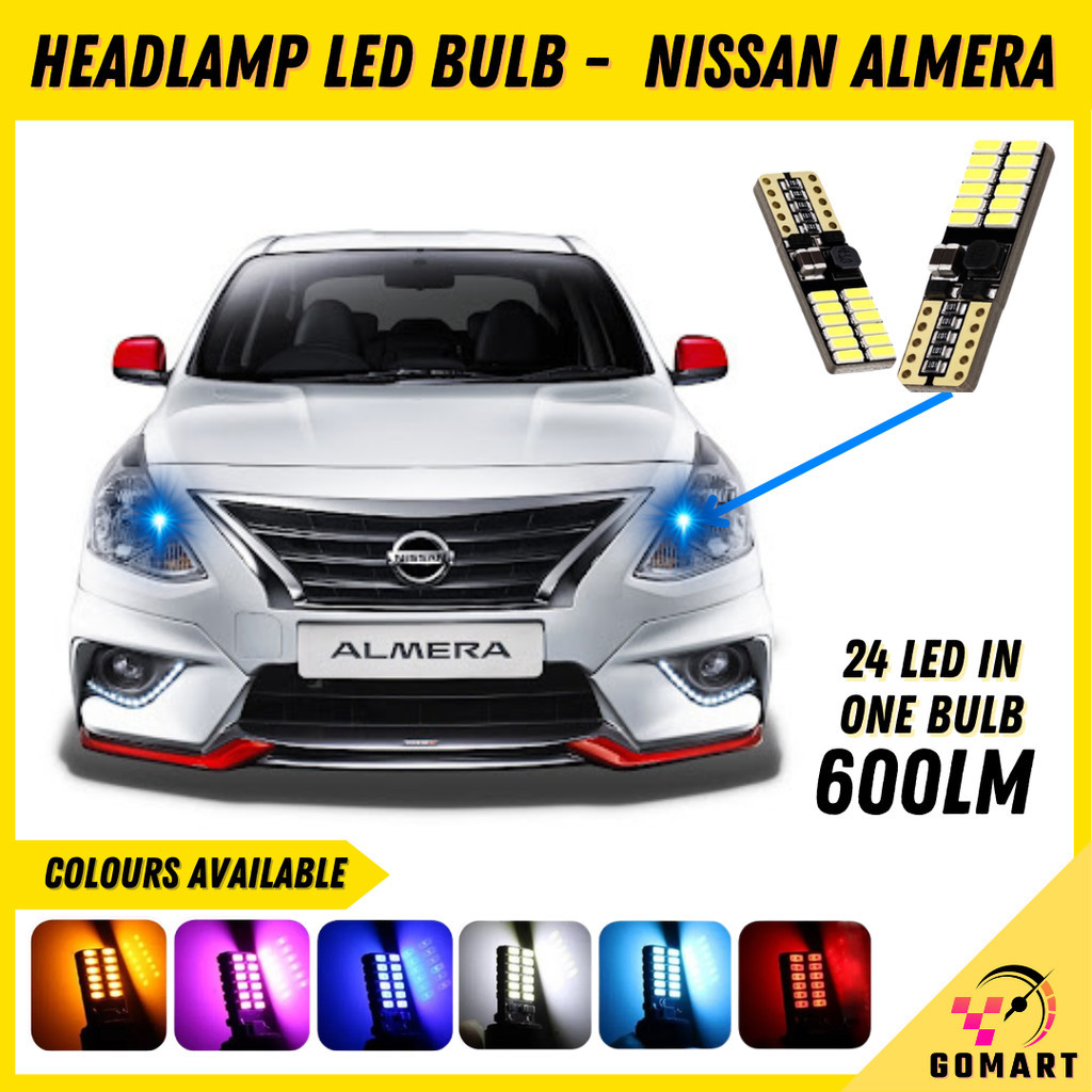 NISSAN ALMERA LOW BEAM HEADLIGHT T10 LED BULB Small Headlamp Lamp ...