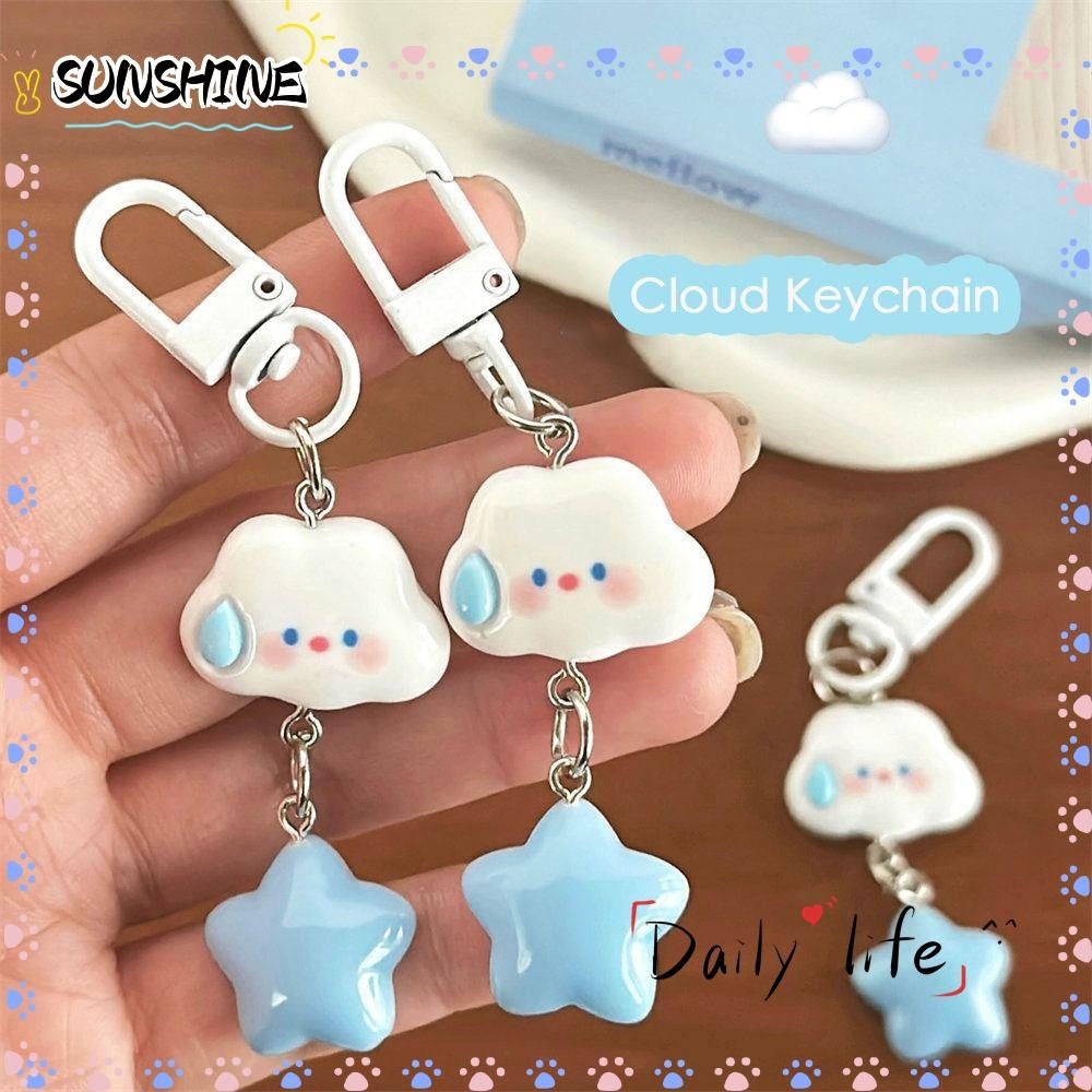 1SUNSHINE Cute Cloud Keychain, Funny Cloud Creative Schoolbag Pendant ...