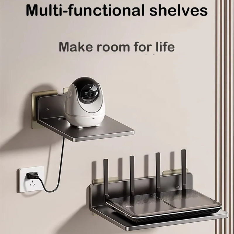 Router Wall-Mounted Bracket Perforation-Free TV Wall Set-Top Box Rack ...