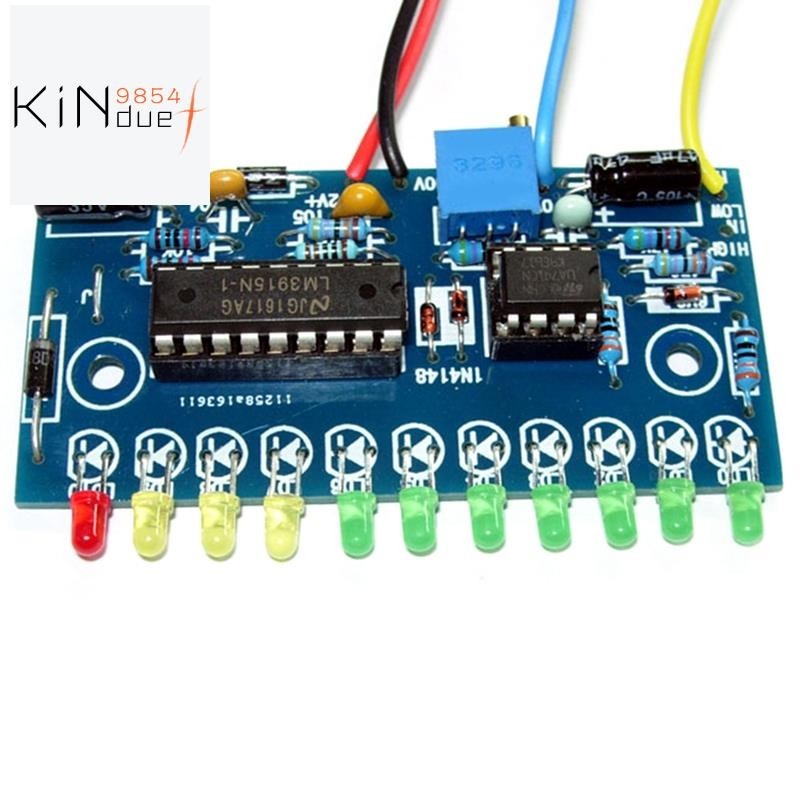 LM3915 10 LED Audio Level Indicator DIY VU Meter Preamp Power Amplifier ...