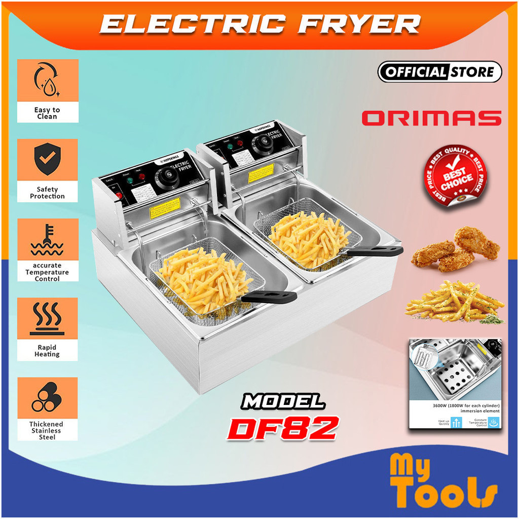 M.Machinery ORIMAS Electric Fryer DF82 | 5kW | Stainless Steel | Double ...