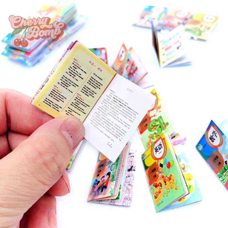 (Cherry Bomb) 3Pcs 1:12 Dollhouse Miniature Book All Grade Textbooks ...