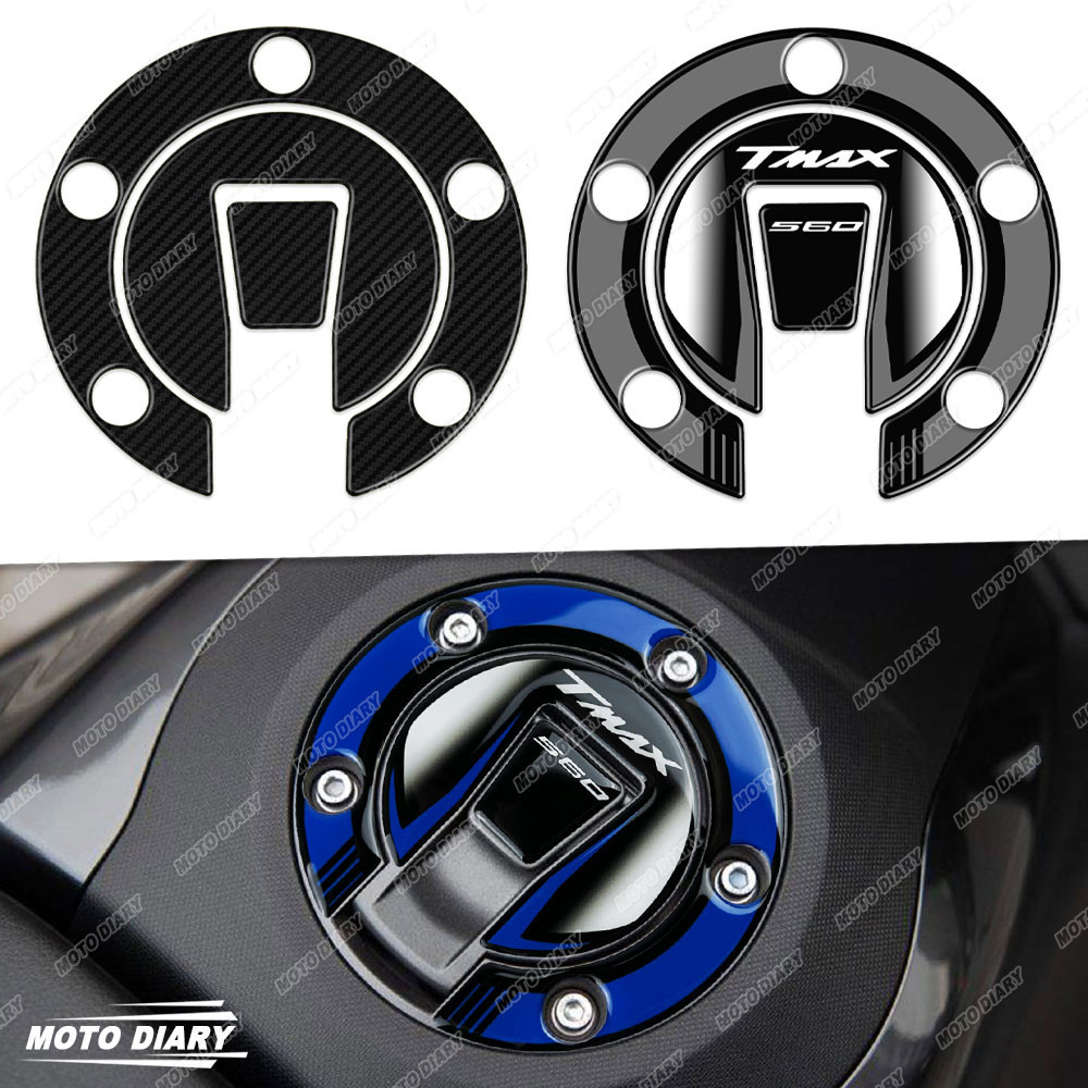 TMAX 560 Fuel Tank Cap Sticker 3D Carbon Fiber Gas Oil Tank Protection ...