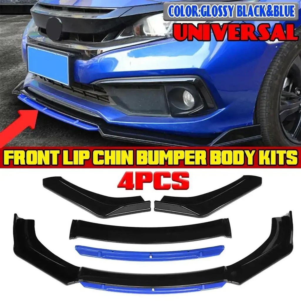 4x Car Front Bumper Lip Spoiler Chin Bumper Splitter Diffuser For AUDI ...