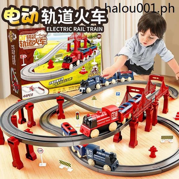 · Children's High-Rail Toys Electric Train Track Sliding Car Motorcycle ...