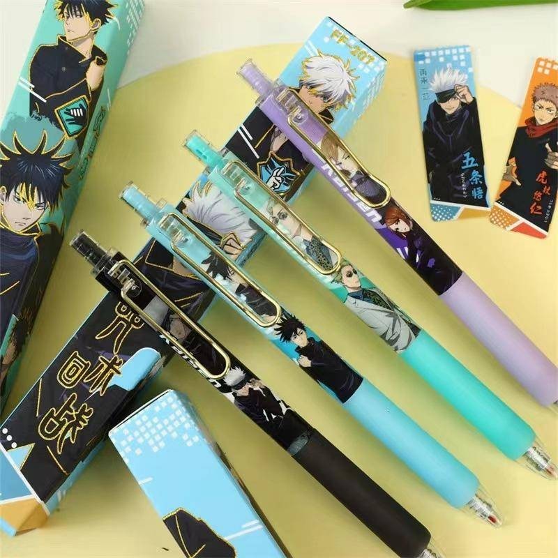 3 Pieces Cute Anime Jujutsu Kaisen Gel Pen Cartoon Pendant BLack Ink ...
