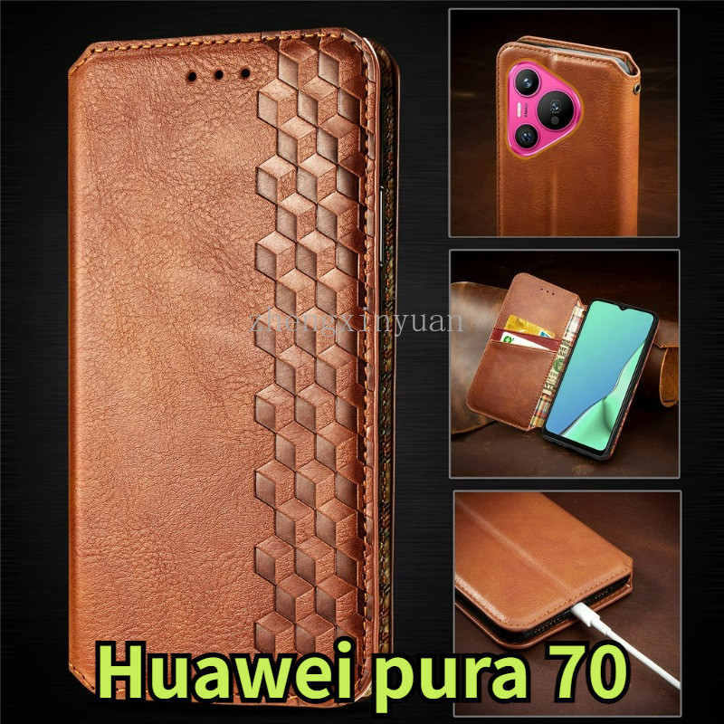 Casing for Huawei pura 70 pro plus 5G 2024 Phone Case lattice Wallet ...