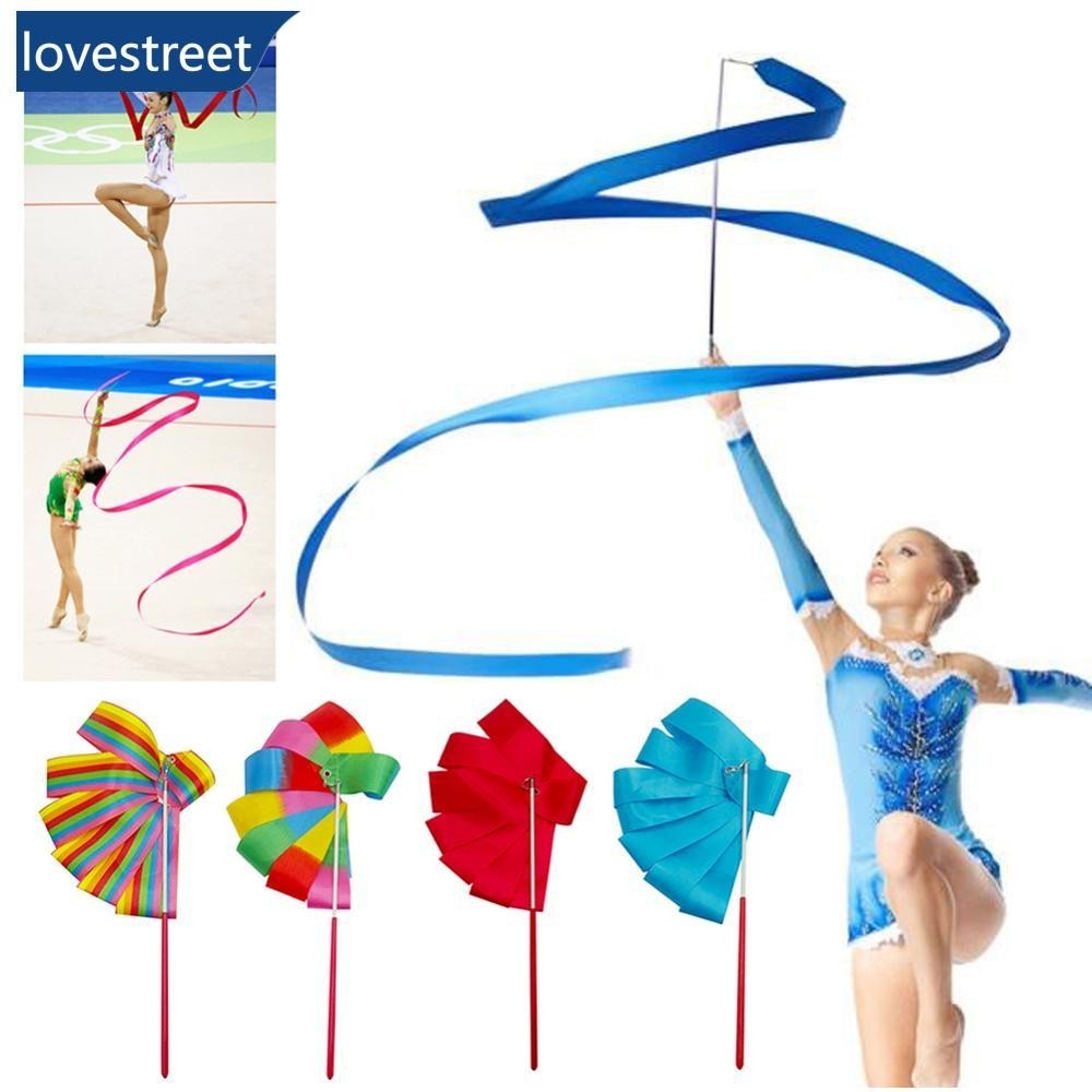 LOVESTREET 2M Colorful Gym Dance Rhythmic Art Gymnastic Ribbons Ballet ...