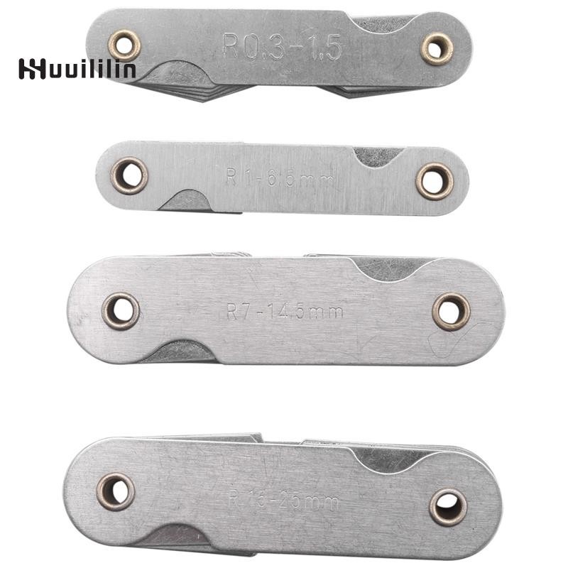 Radius Gauge Set,4Pcs Stainless Steel Radius Fillet Gauge Measuring ...