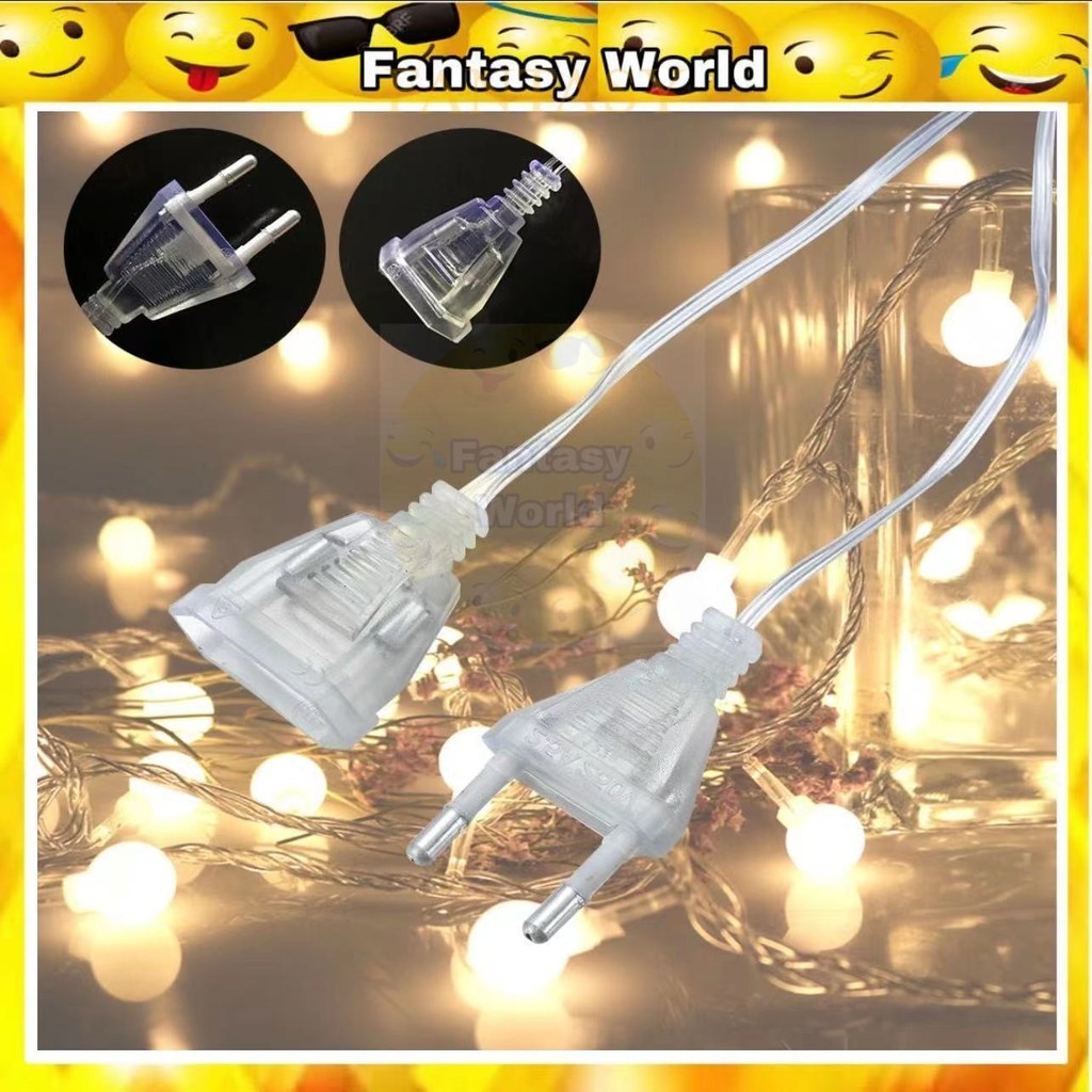 EU Plug 5meter Extension Cable AC240V Led Lantern String Chritmas Tree ...