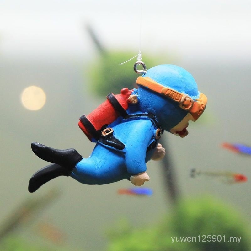 Fish Tank Floating Stone Diver Floating Airplane Aquarium Simulation ...