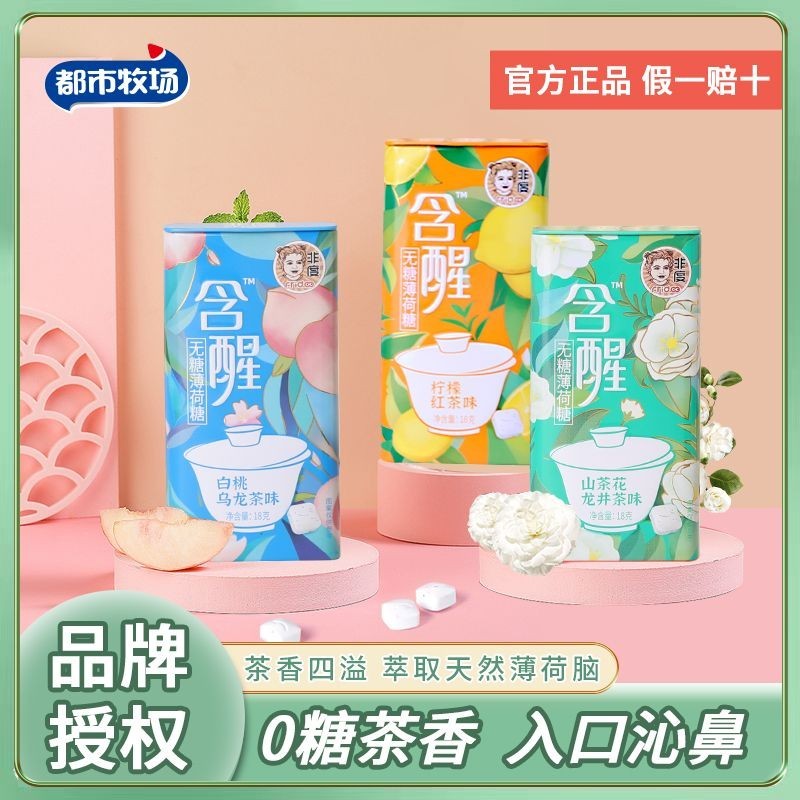 Urban Ranch Sugar-Free Mint Candy Fresh Breath Refreshing Lozenges Tin ...