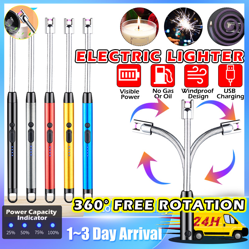 Stove Gas Lighter Pemetik Api Gas Electric Arc Lighter Windproof ...