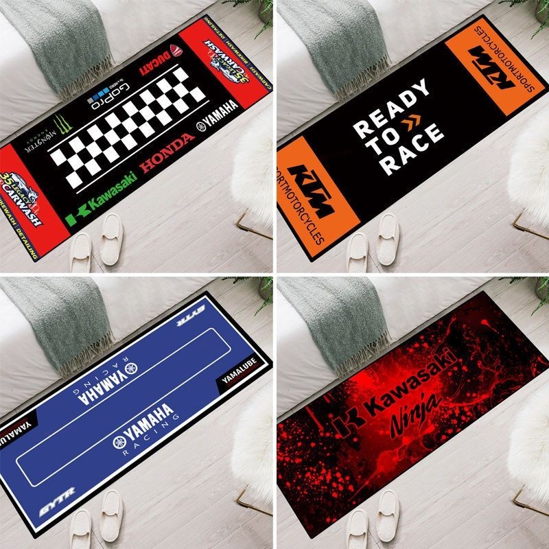 Motorbike Crystal Pile Carpet Kawasaki Ducati Honda Harley Motorcycle ...