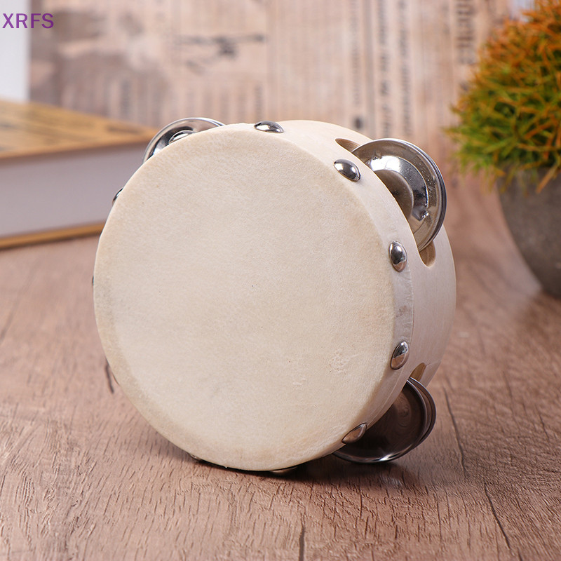 XRFS 4 Inch Hand Held Tambourine With Metal Single Row Jingles ...