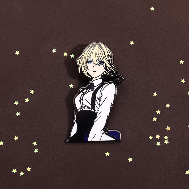 Violet Evergarden Anime Girl Brooch Pins Cartoon Characters Brooch ...