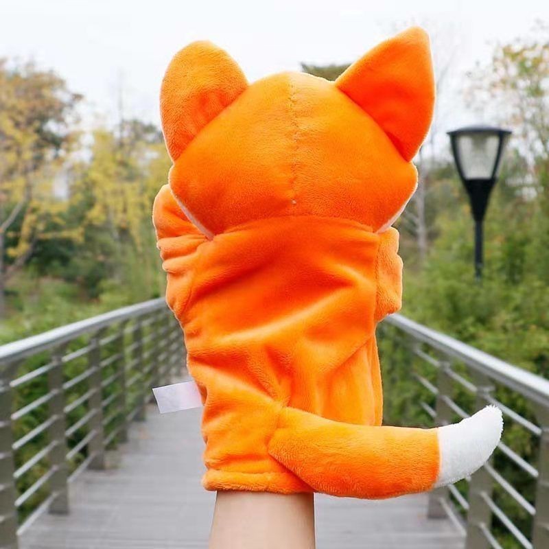 Crow and Fox Hand Puppet Toy Animal Hand Puppet Movable Mouth Plush ...