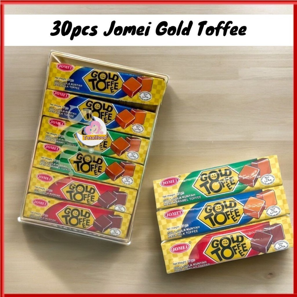 30pcs Jomei Gold Toffee rasa kunyah chewy Candy individual pkt (coklat ...