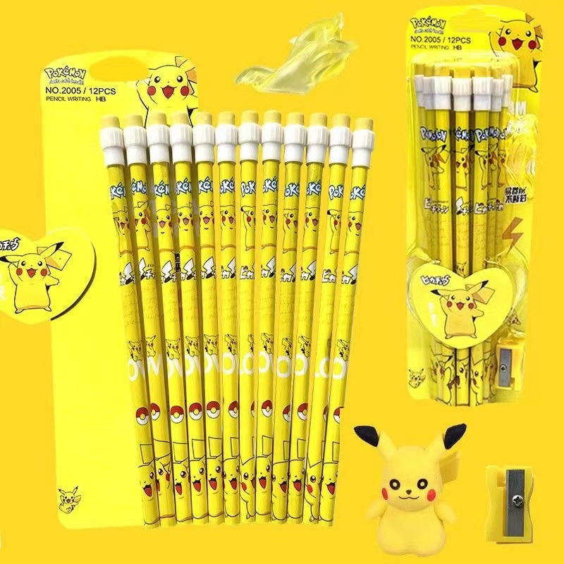 #Pikachu Primary School Student Pencil HB Writing Pen with Big Head ...