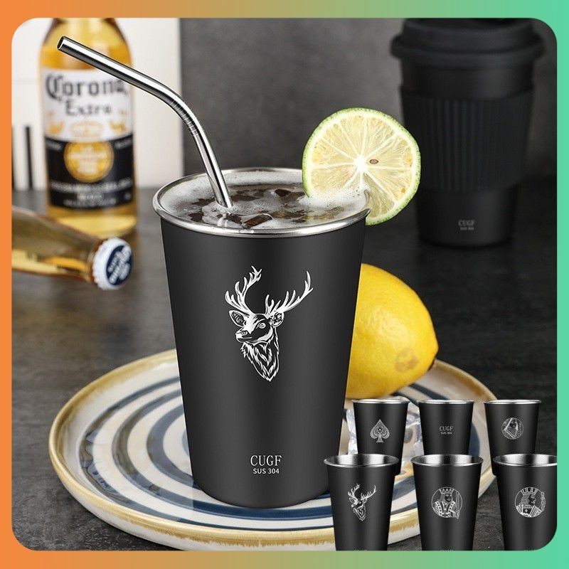 Stainless Steel Cup Reusable Thermal Cups Hot Cold Drinks 350ml/500ml ...