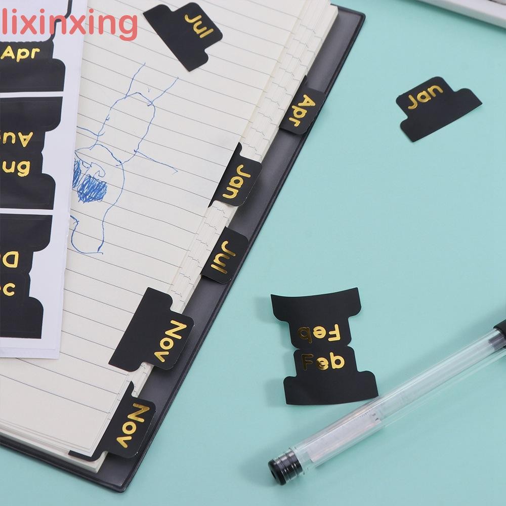 LIXINXING 12 pcs Monthly Planner Index Tab, Stationery Studying ...
