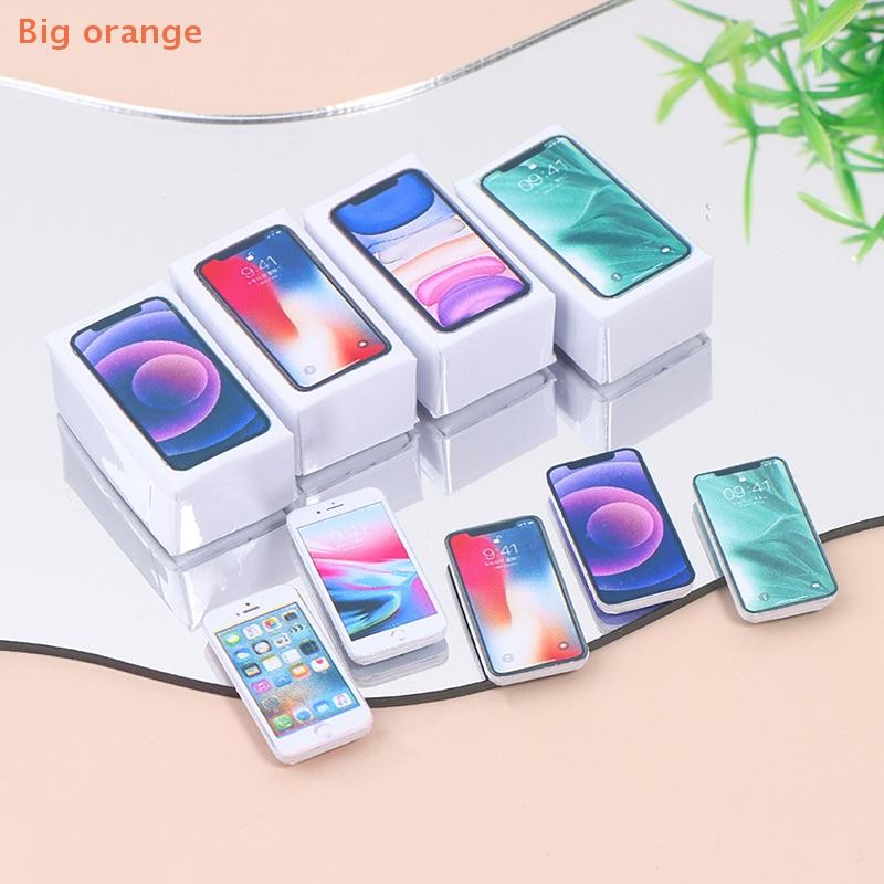 [Big orange] 1:12 Scale Miniature Dollhouse Mobile Phone Model for Doll ...