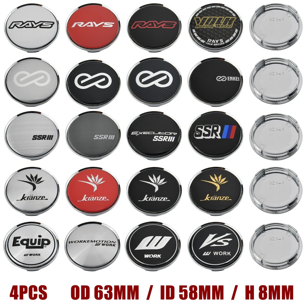 63mm RAYS Wheel Center Cap ADVAN Emblem WORK SSR Wheel Hub Cap Wheel ...