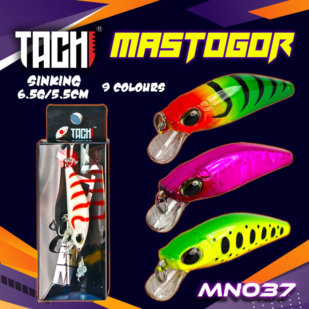 Gewang Menegak TACHI Mastogor 5.5cm/6.5g Sinking Minnow Hard Bait ...