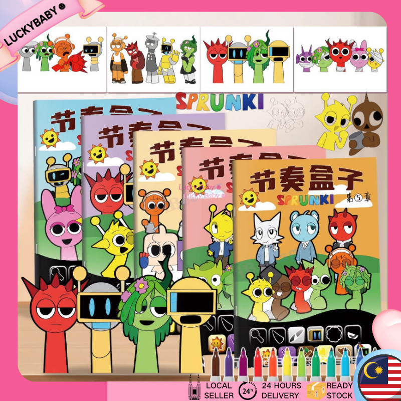 Incredibox Sprunki Painting Arts Crafts Scratch Drawing Book Paint DIY ...