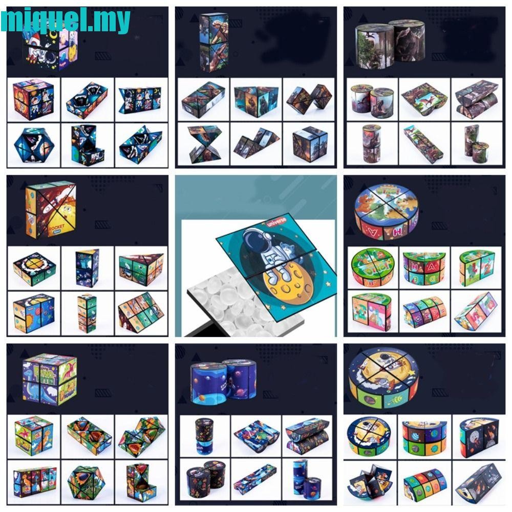 MIQUEL Intelligence Cube Magic Toys, 3D Rotating Colorful Magic Cube ...