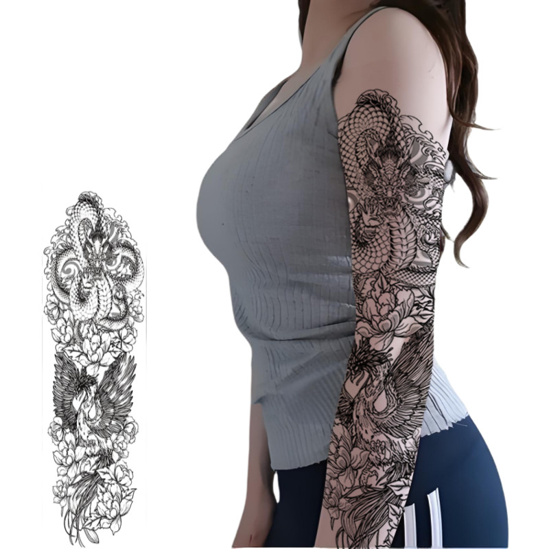 Non-toxic Tattoos Legs Dark Series Tattoo Stickers Environmentally ...