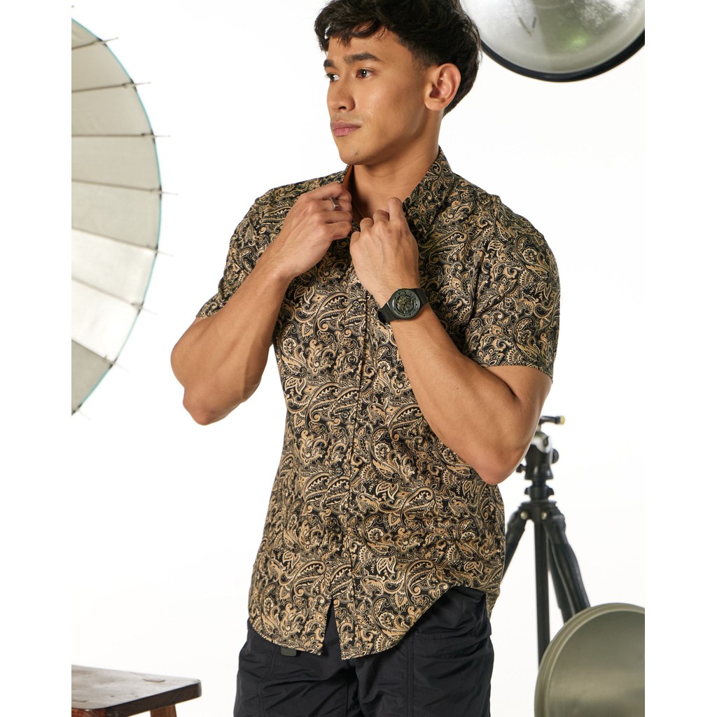 I Am Famous Slim Fit Shirt - Black Yellow | Shopee Malaysia