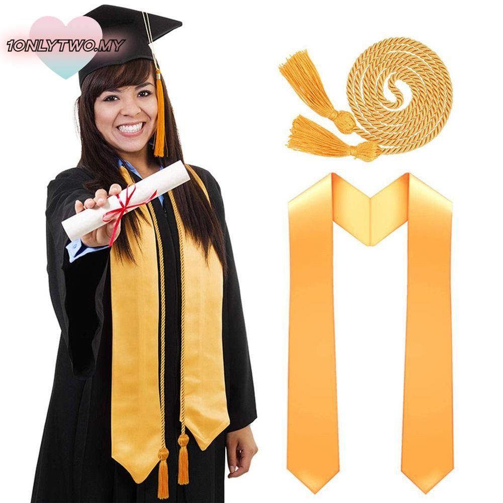 1ONLYTWO 5Pcs/Set Graduation Gown Set, Zipper Closure With Hat Tassel ...