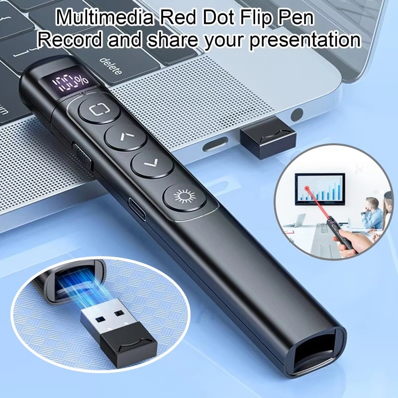 2pcs Laser PowerPoint Presenter Clicker Pen Remote 100 Metres ...