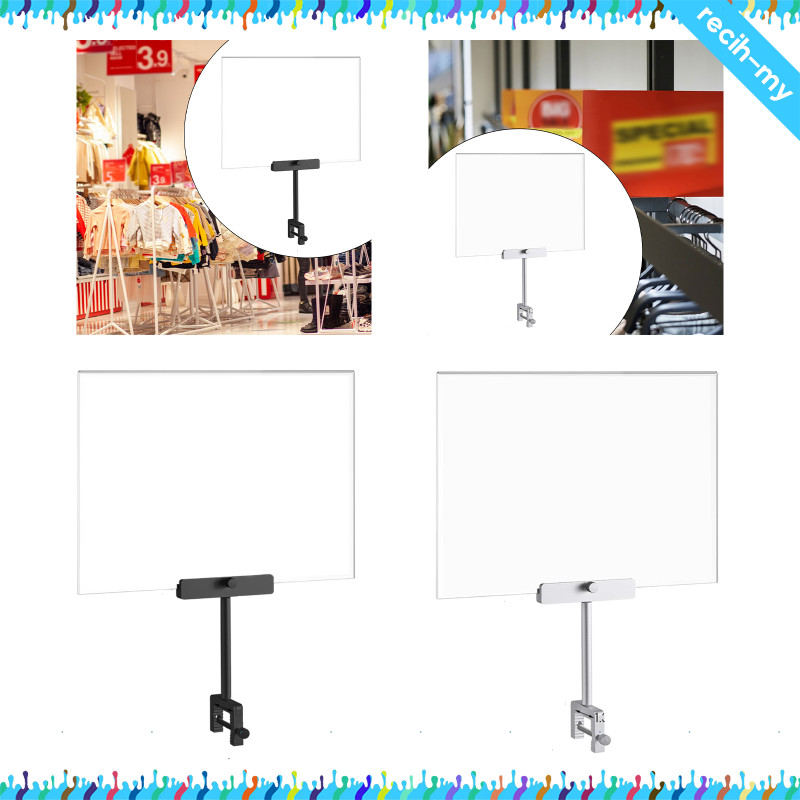 [RecihMY] Acrylic Sign Holder with Clamp Rotating Multifunctional Sign ...
