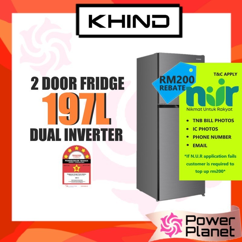 [SEDA NUR] Khind 197L Dual Inverter RF205 / Midea 200L Fridge ...