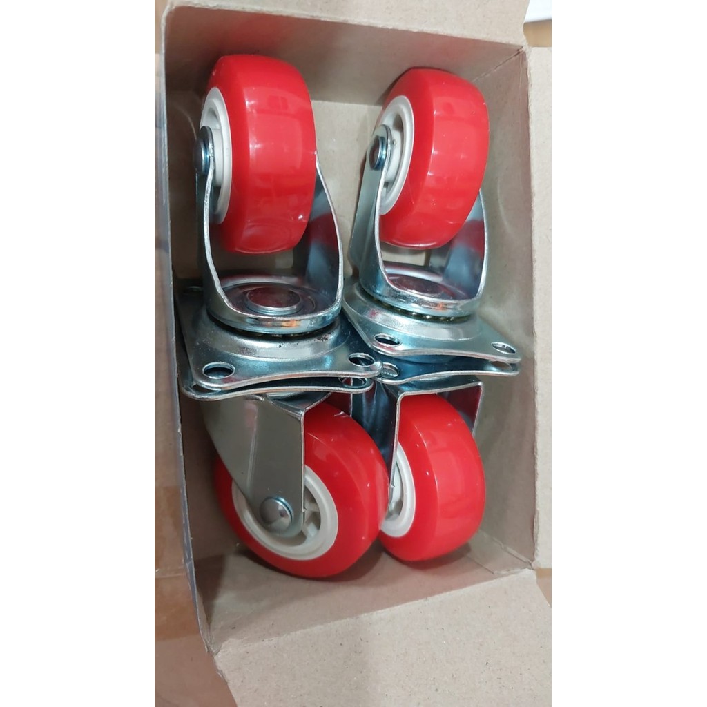 MERAH 2" Alive Red PVC Nylon Wheels / 2 Inch Living Red Rubber Wheels ...