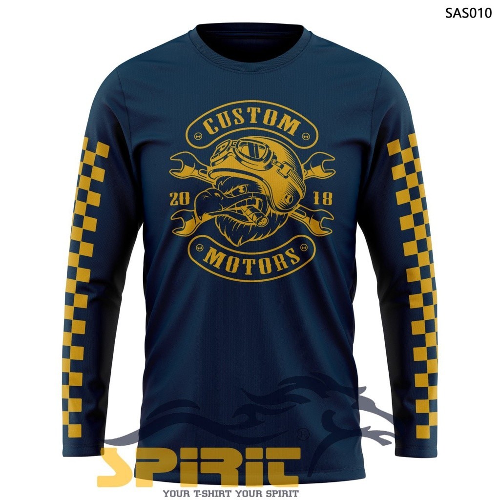 Men's custom T-shir Motorcycle T-Shirts Wear BIKER Long Sleeve custom ...