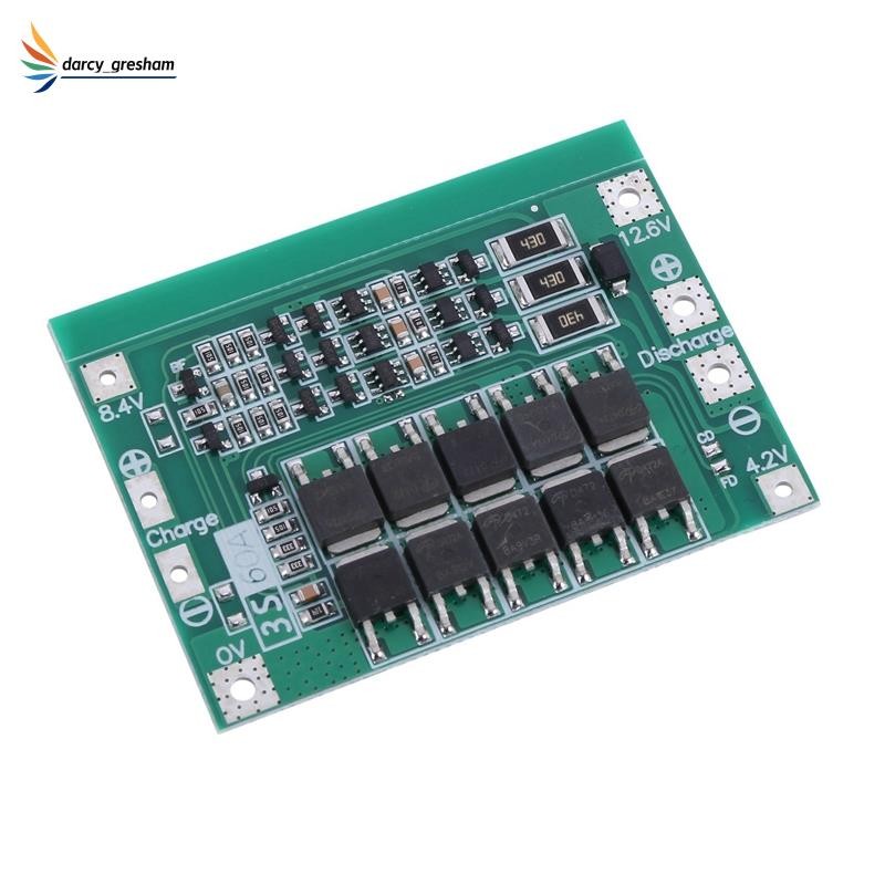 3S 60A Board Lithium Li-Ion 18650 Battery Protection Board With Balance ...