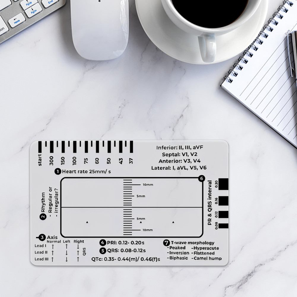1/2Pcs ECG 7 Step Ruler ECG Ruler ECG Reference Guide for ECG/EKG Interpretation | Shopee Malaysia