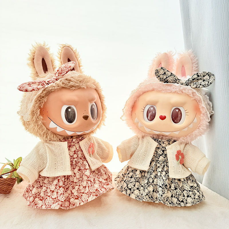 ((Doll Not Included) 38cm labubu Childlike Flower Fruit Skirt Clothes ...