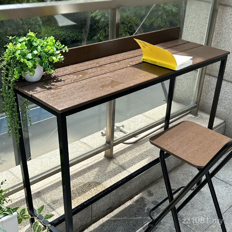 Nordic Balcony High Feet Household Outdoor Wall-Backing Table Window ...