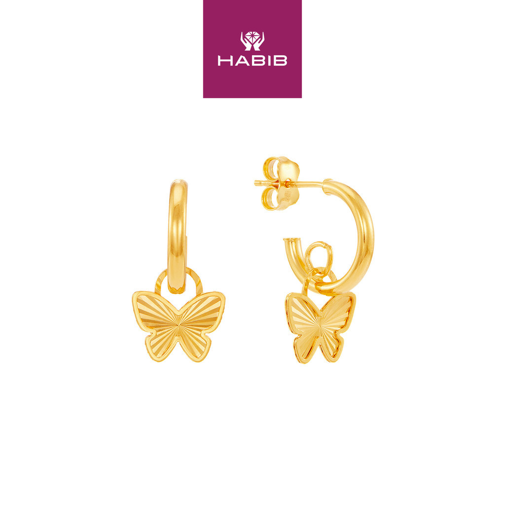 HABIB Oro Italia 916 Yellow Gold Earring GE75930924 (22K Gold) | Shopee ...