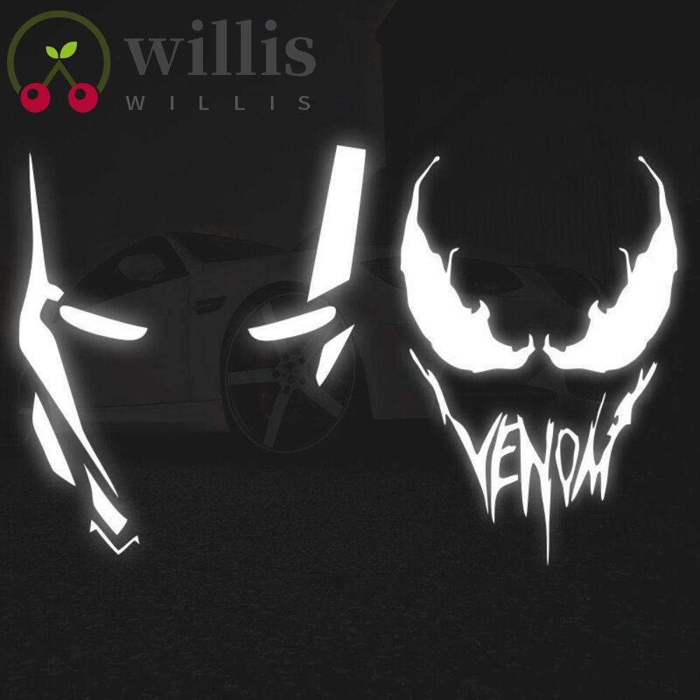 WILLIS Anime Venom Cool Stickers, PET Venom Reflective Venom Stickers ...