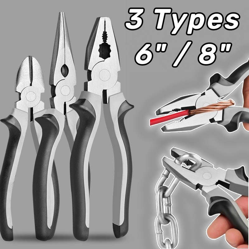 Steel Wire Pliers Multifunctional Long Nose Diagonal Pliers Hardware ...