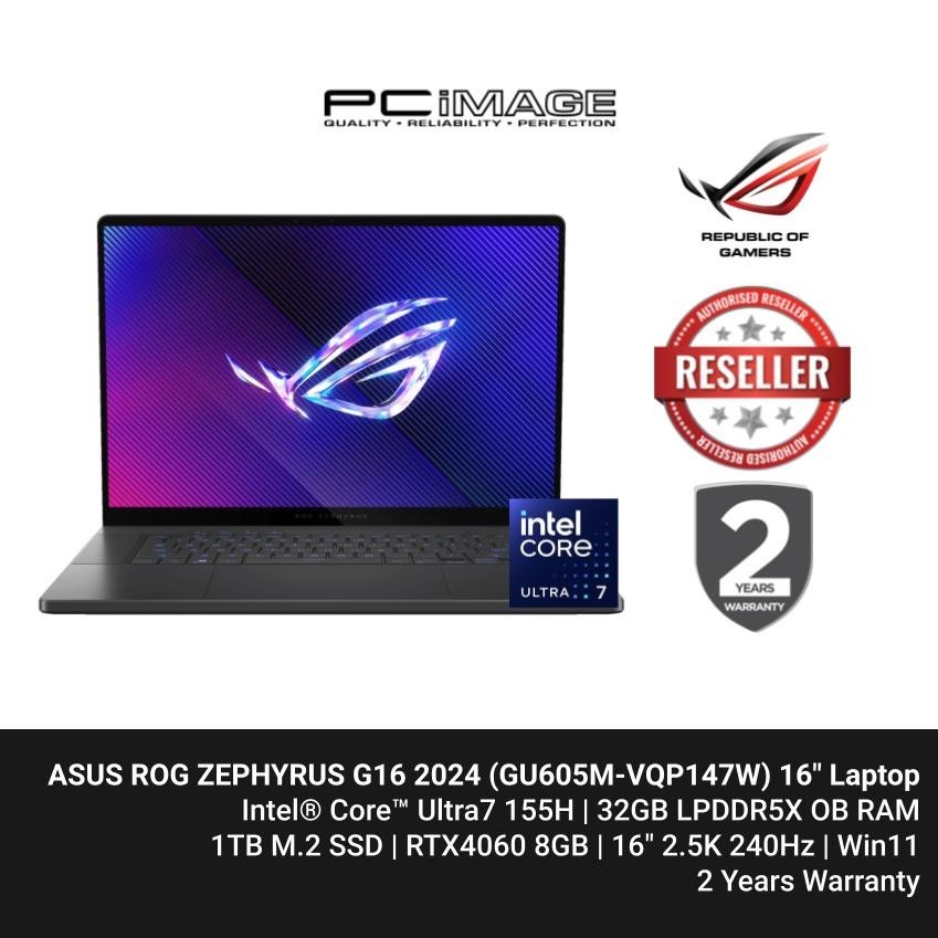 ASUS ROG ZEPHYRUS G16 2024 GU605M-VQP147W (U7-155H/ 32GB LPDDR5X/ 1TB M ...