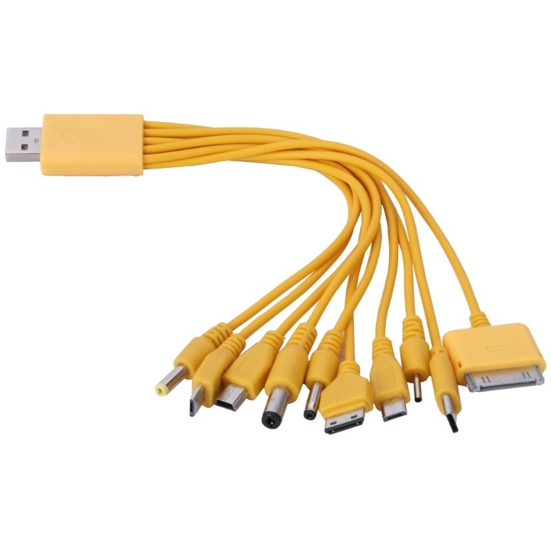 LI Yellow USB Cable Multi Charging Cable for Simultaneous Charging with ...