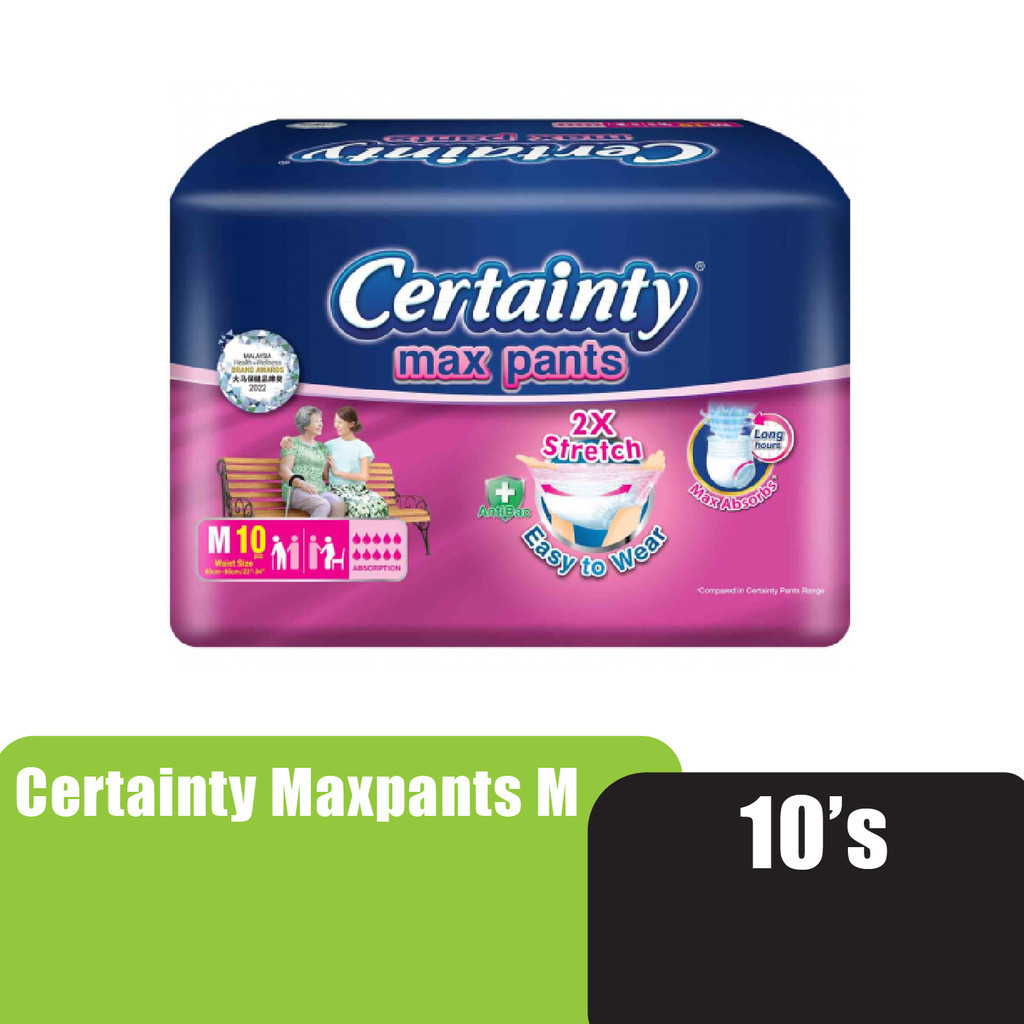 CERTAINTY Maxpants Adult Diapers 10's Size - M, Adult Diapers Pants ...